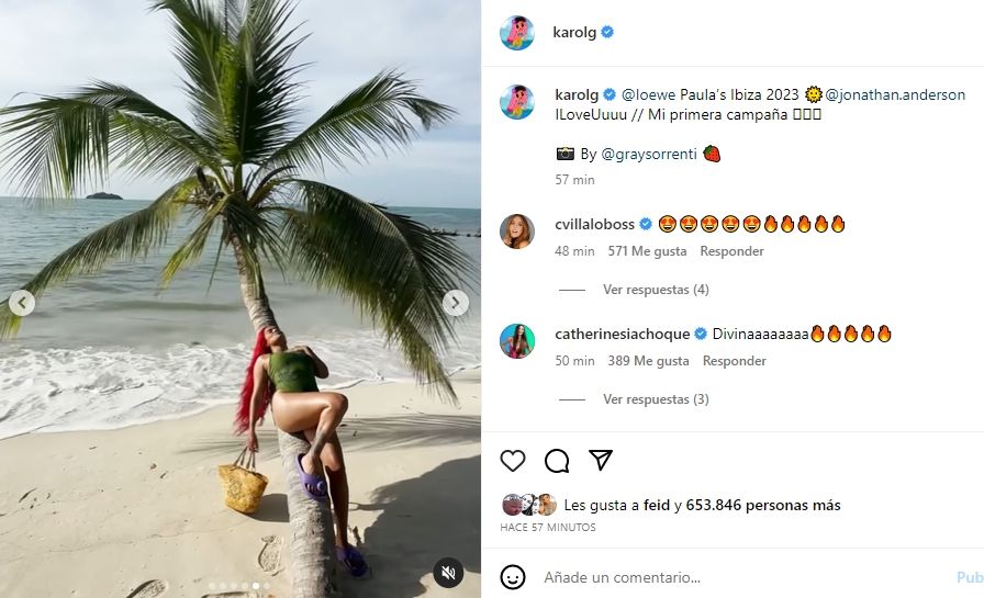 Desde el mar, Karol G presume su figura de infarto y estalla la red