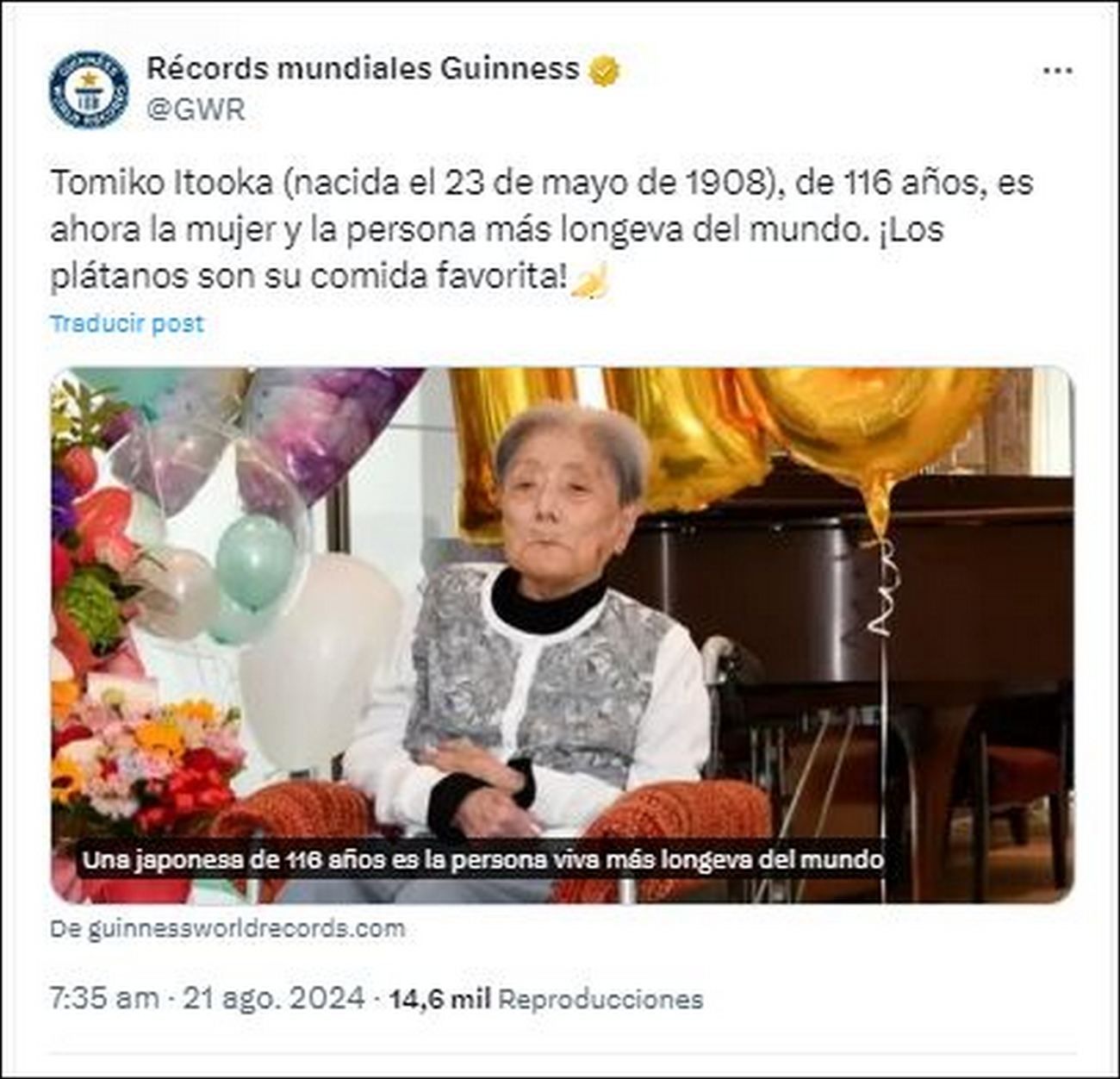 Tras la muerte de María Branyas: ¿quién es ahora la persona más longeva del mundo