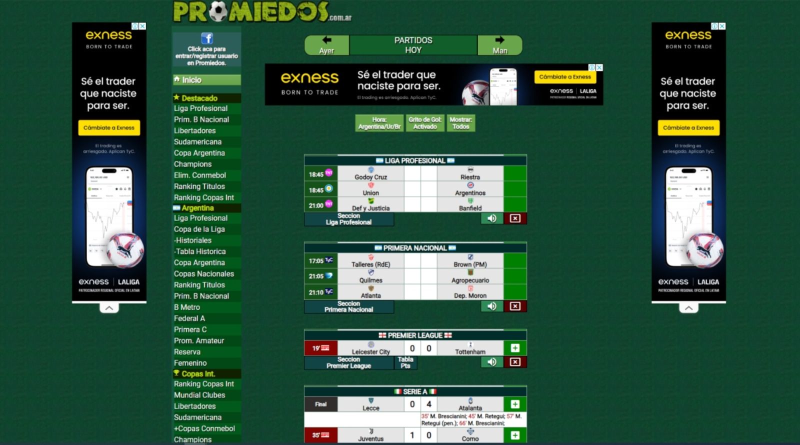 El motivo por el que Promiedos cambió el histórico diseño de su web ...