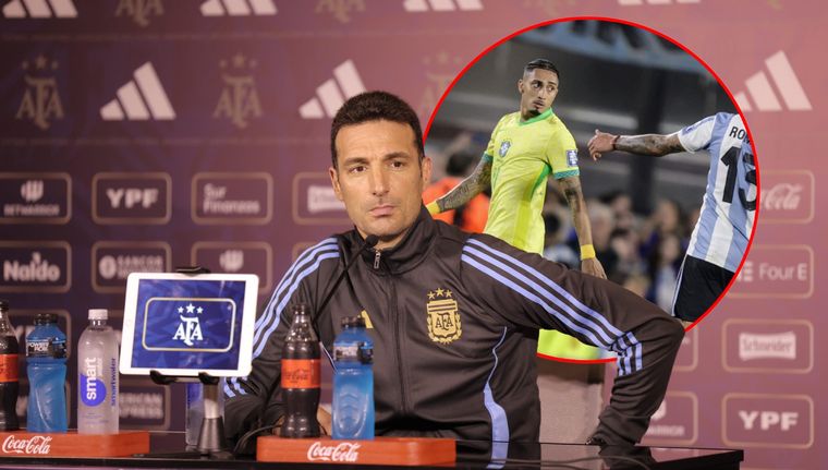 La imagen inédita del encuentro de Scaloni y Raphinha en el túnel del ...