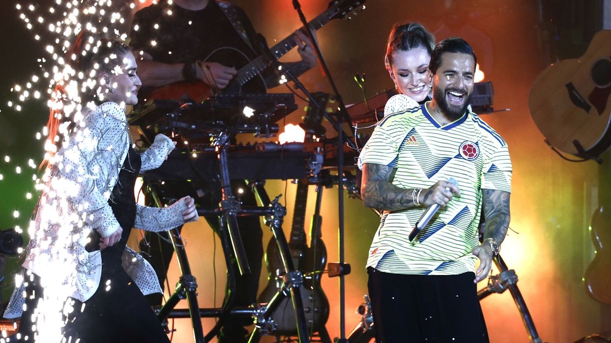 Maluma abrió la fiesta mundialista de los hinchas