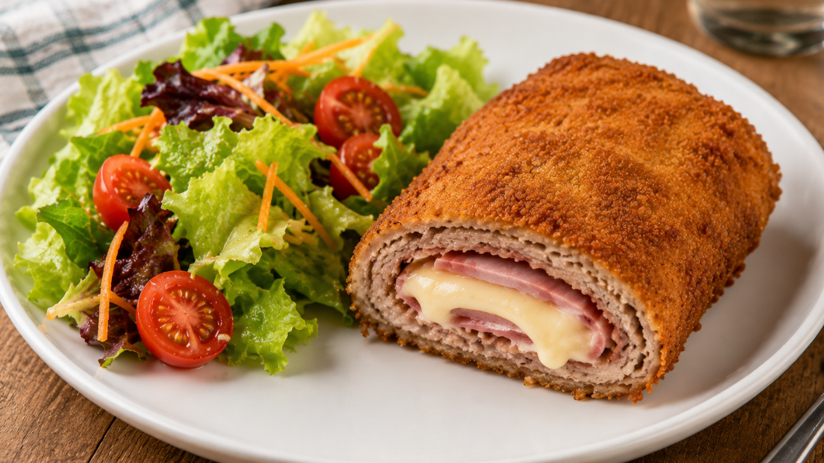 Milanesa de carne rellena con mozzarella y jamón, así es como se hace