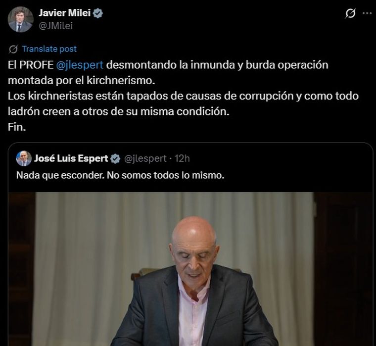 Adorni sobre Espert: Son explicaciones que no tenemos que dar nosotros ...