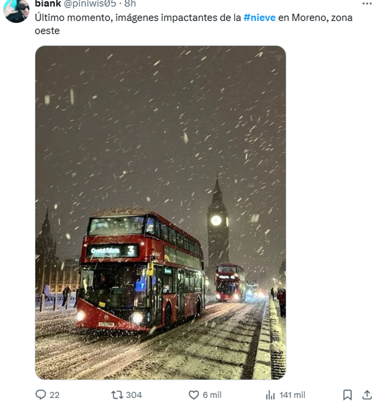 Los hilarantes memes por la caída de nieve en Buenos Aires