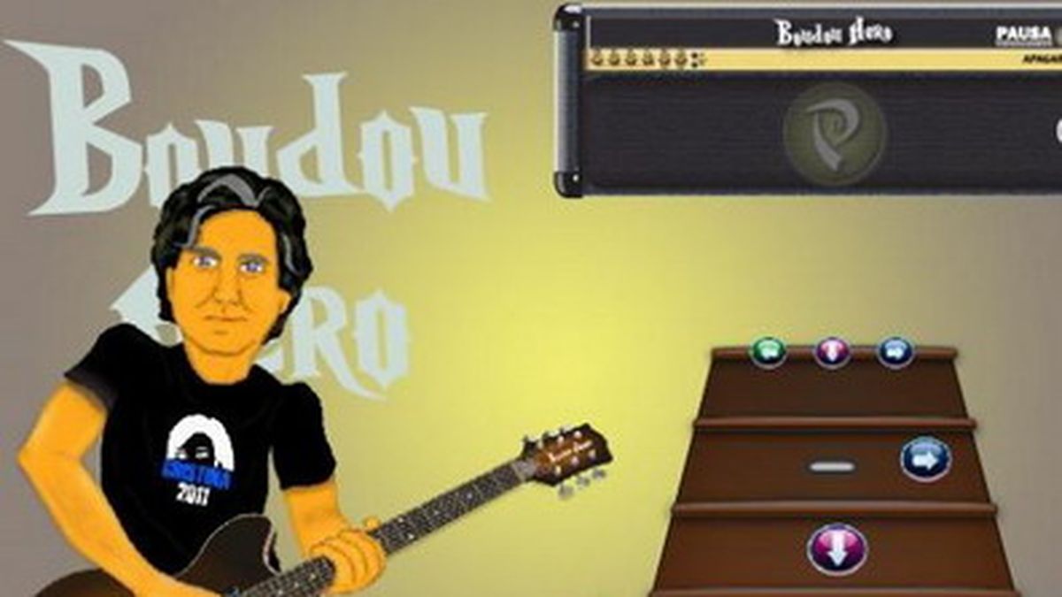 Llegó el juego de Boudou y su guitarrita rockera