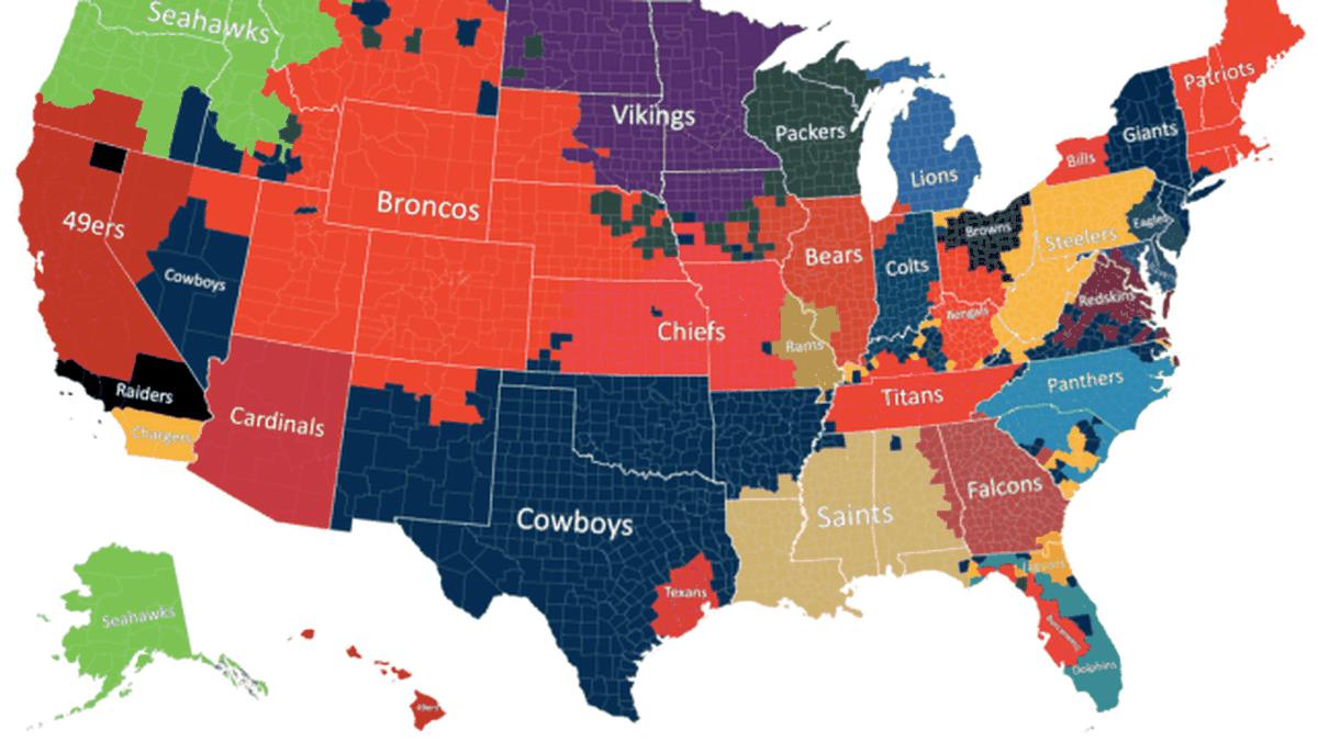 Los mejores 9 mapas que explican el Super Bowl