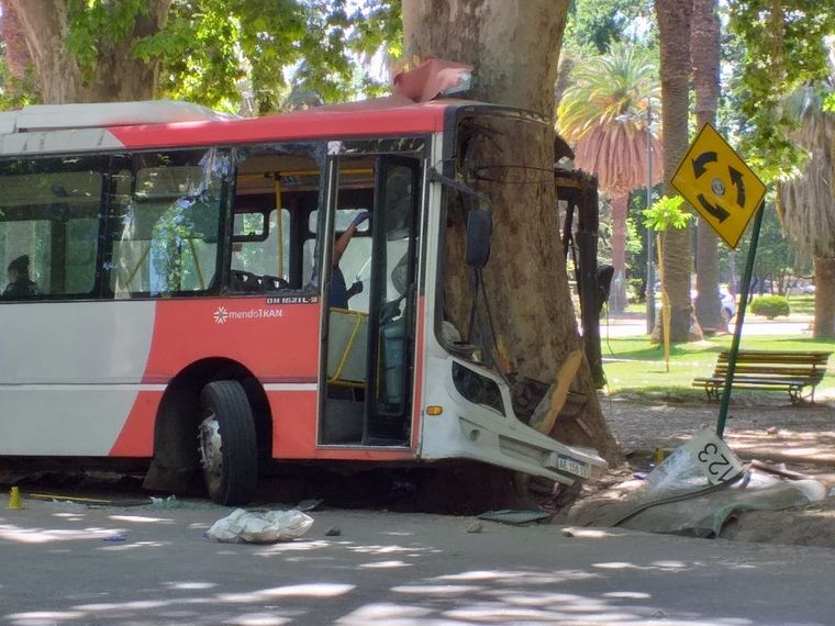 Video: así fue el accidente del colectivo en el Parque General San Martín