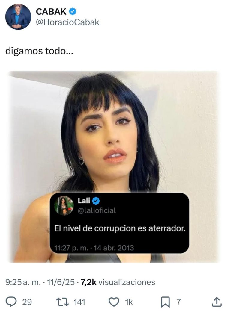 Horacio Cabak le recordó a Lali Espósito su pasado tras la condena a ...