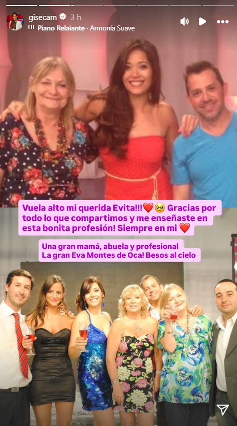 El sentido mensaje de Gisela Campos para despedir a Eva Montes de Oca ...