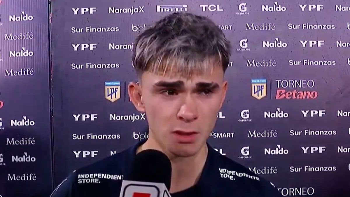 Santi López rompió en llanto tras marcar su primer gol en Independiente ...